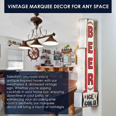 American Art Décor Ice Cold Beer LED Marquee Wall Sign