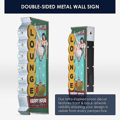 American Art Décor American Retro Cocktail Lounge LED Marquee Wall Sign