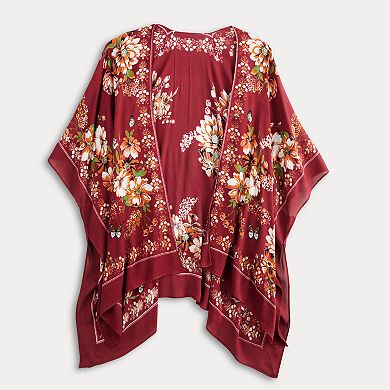 Women's Nine West Floral Bordered Ruana