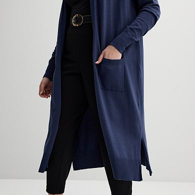 Plus Size Nine West Fine Gauge Duster Cardigan