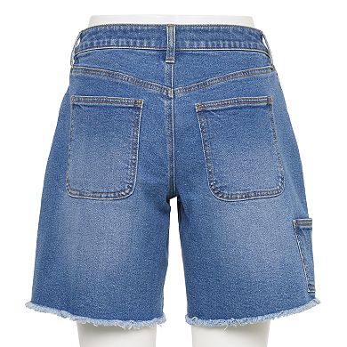 Juniors' Project Indigo Long Line Denim Shorts