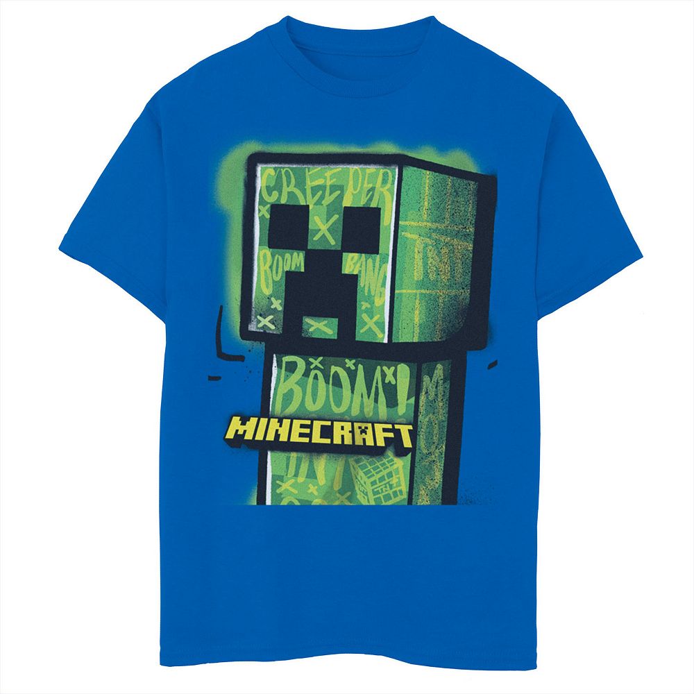 Boys Minecraft Creeper Graffiti Graphic Tee