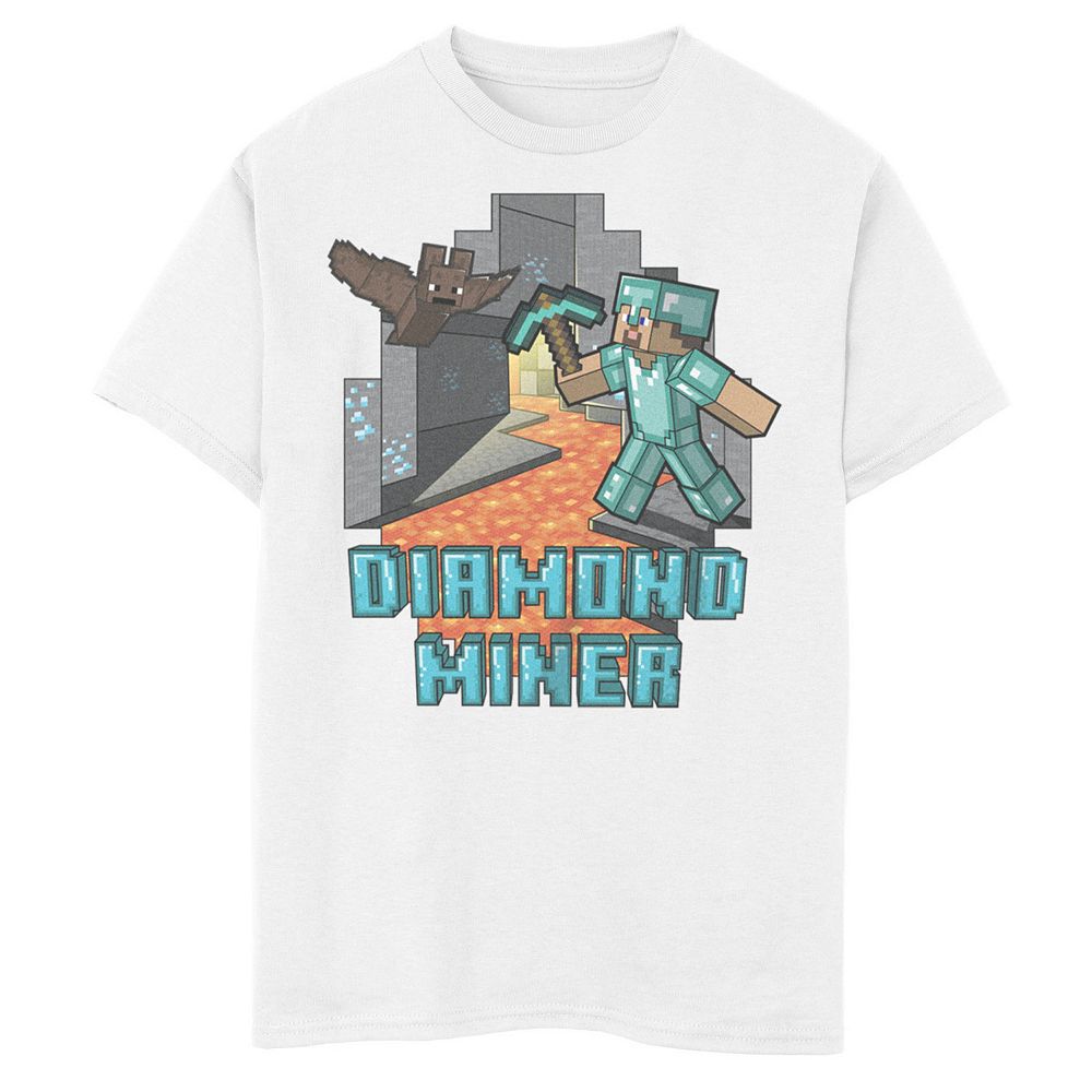Boys Minecraft Diamond Miner Graphic Tee