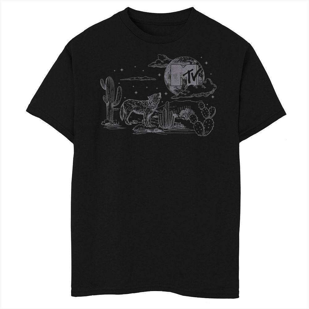 Boys MTV Howling Wolf Logo Husky Graphic Tee