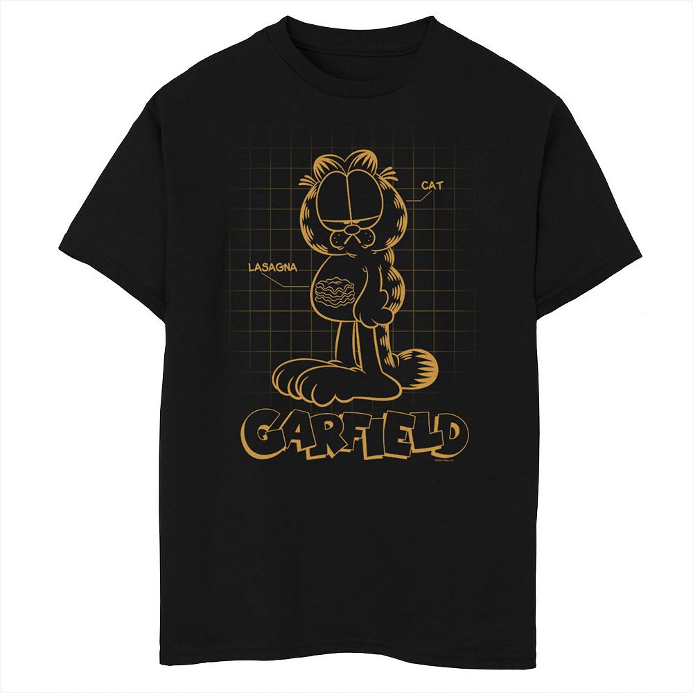 Boys Garfield Body Schematic Husky Graphic Tee