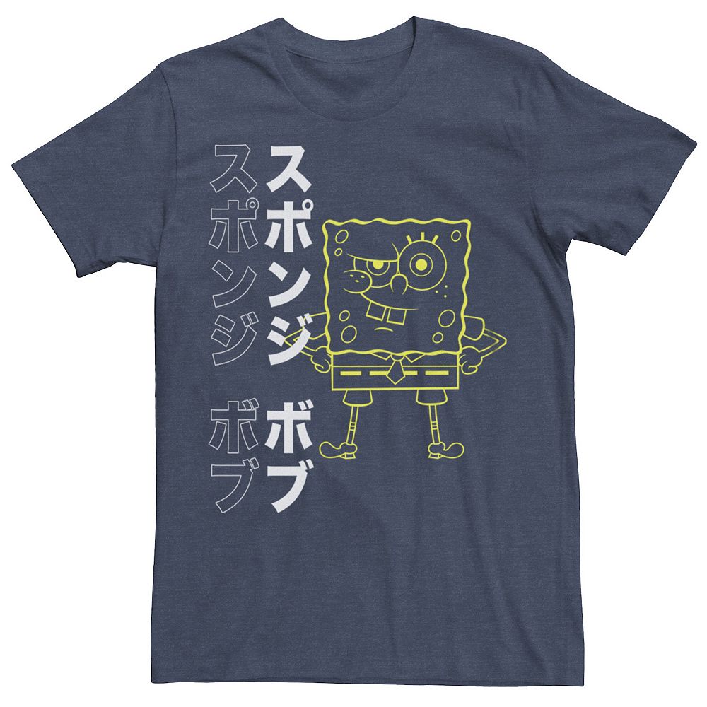 Men's SpongeBob SquarePants Japanese Text Graphic Tee