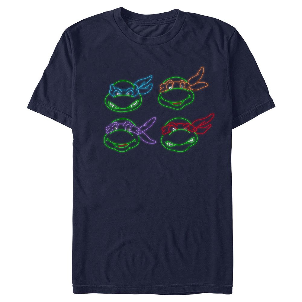 Men's Teenage Mutant Ninja Turtles Neon Lights Heads Graphic Tee
