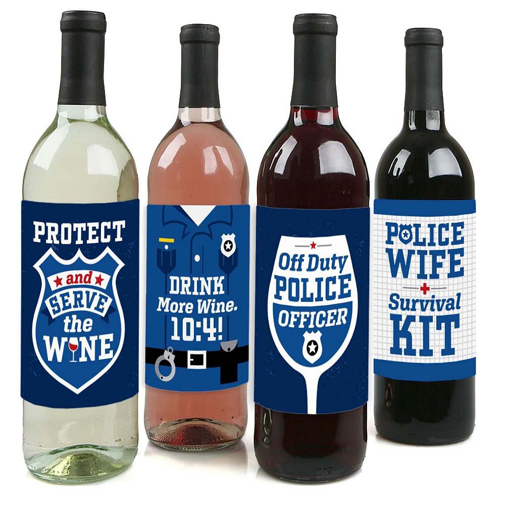 Big Dot Of Happiness Calling All Units - Police - Cop Party Wine Bottle ...