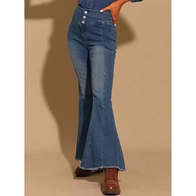 Women's Bell Bottom Jeans High Rised Classic Flared Denim Pants