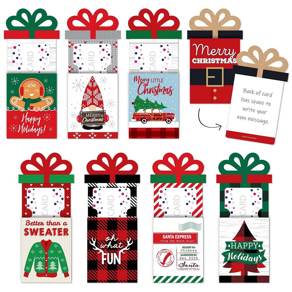 Big Dot Of Happiness Assorted Red & Green Holiday Money & Gift Nifty ...