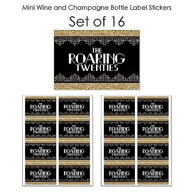 Big Dot Of Happiness Roaring 20's - Mini Wine Bottle Label Stickers ...