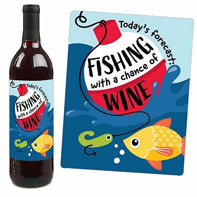 Big Dot Of Happiness Let's Go Fishing - Fish Party Decor - Wine Bottle ...