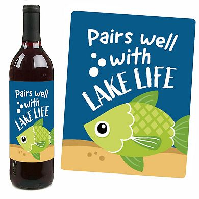 Big Dot Of Happiness Let's Go Fishing - Fish Party Decor - Wine Bottle ...