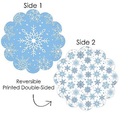 Big Dot Of Happiness Blue Snowflakes - Round Table Paper Chargers ...