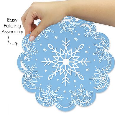Big Dot Of Happiness Blue Snowflakes - Round Table Paper Chargers ...