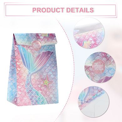 12pcs Paper Gift Bags Party Bags Set Birthday Gift Bags With Stickers