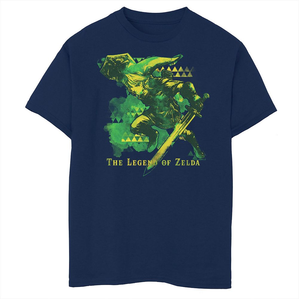 Boys The Legend Of Zelda Action Link Poster Husky Graphic Tee