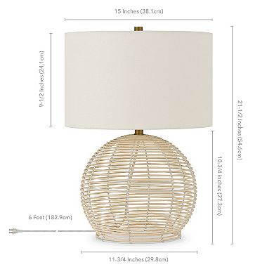 Finley & Sloane Bryn Rattan Table Lamp