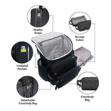 Trend Lab Backpack Diaper Bag with Removeable Cross Body Bag