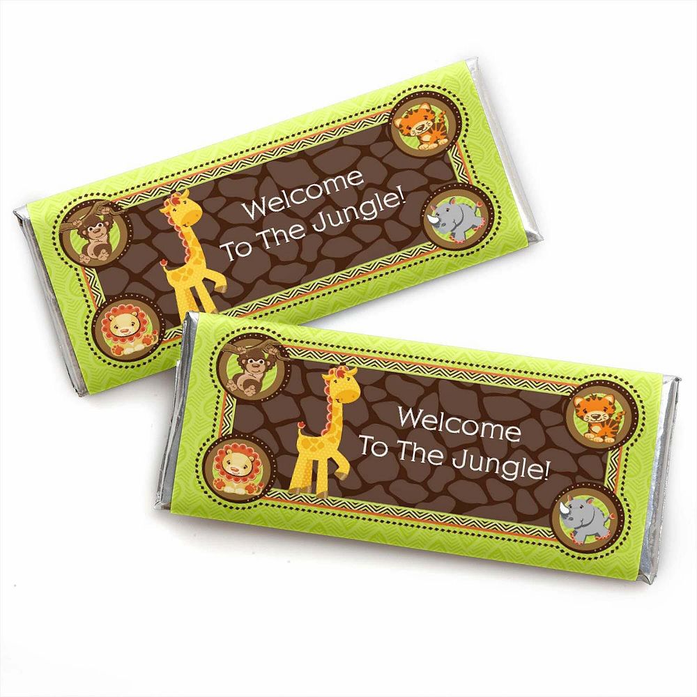 Big Dot Of Happiness Funfari - Fun Safari Jungle - Candy Bar Wrappers ...