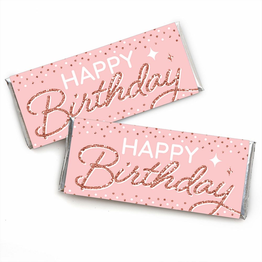 Big Dot Of Happiness Pink Rose Gold Birthday - Candy Bar Wrapper ...