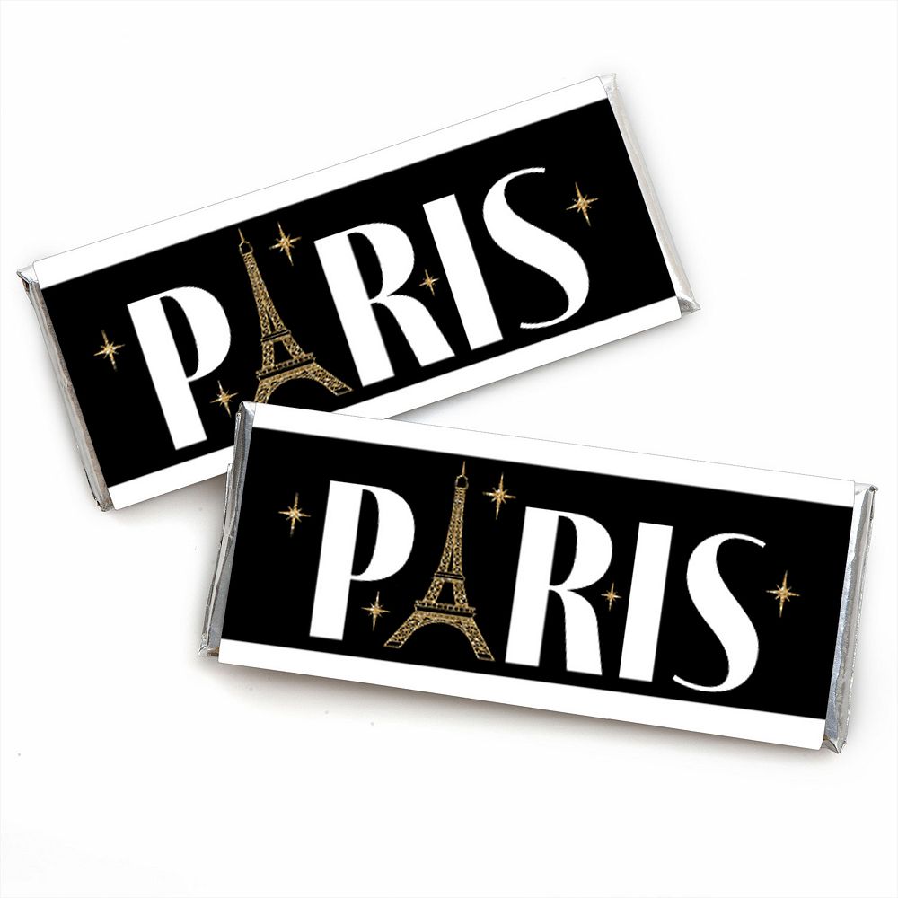 Big Dot Of Happiness Stars Over Paris - Candy Bar Wrapper Parisian ...