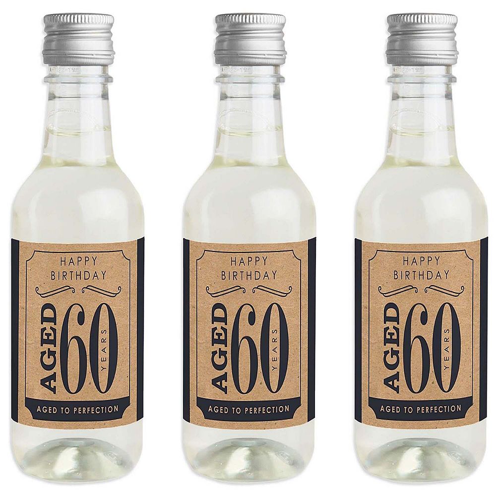 Big Dot Of Happiness 60th Milestone Birthday Mini Wine Bottle Label ...