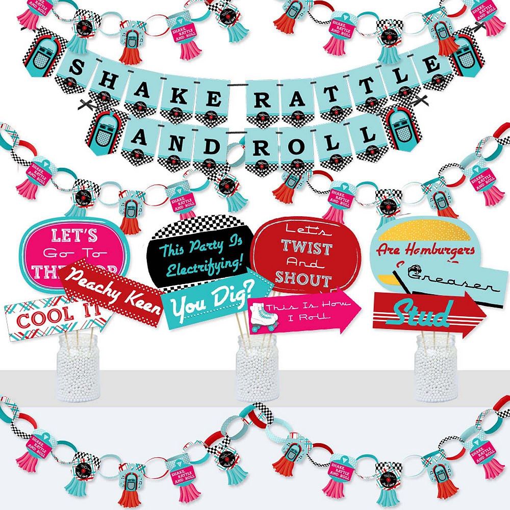 Big Dot Of Happiness 50's Sock Hop Decor - 1950s Party Supplies Kit ...