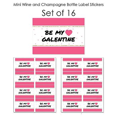 Big Dot Of Happiness Be My Galentine - Mini Wine Bottle Label Stickers ...