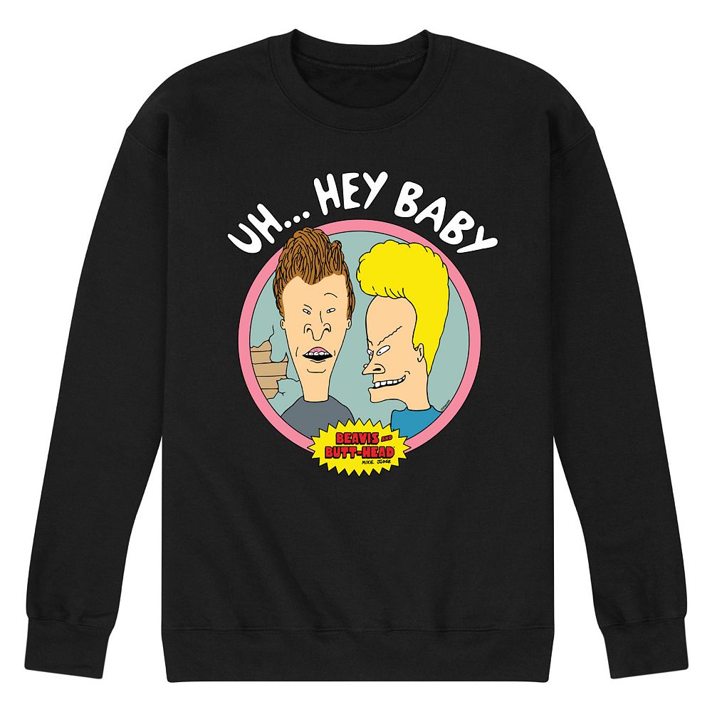 Men's Beavis & Butthead Uh... Hey Baby Fleece Sweatshirt