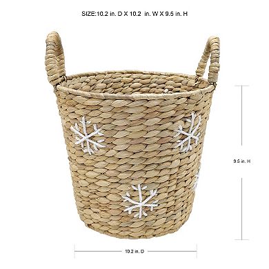 St. Nicholas Square® Water Hyacinth Snowflake Basket Table Decor