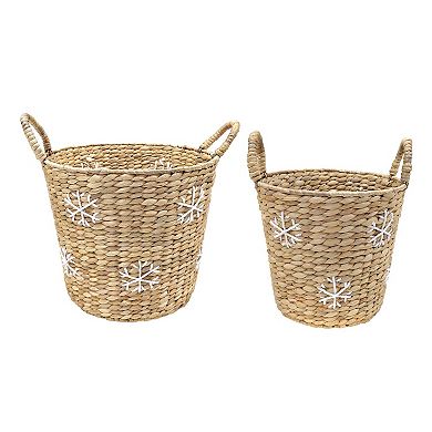 St. Nicholas Square® Water Hyacinth Snowflake Basket Table Decor