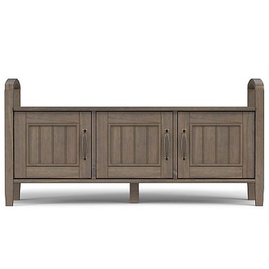 Simpli Home Lev Solid Wood Entryway Storage Bench