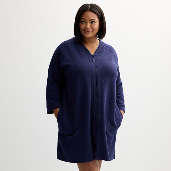 Plus Size Croft & Barrow® Quilted Zip Short Robe