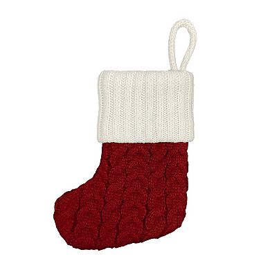 St. Nicholas Square® Red Cable Knit Mini Christmas Stocking