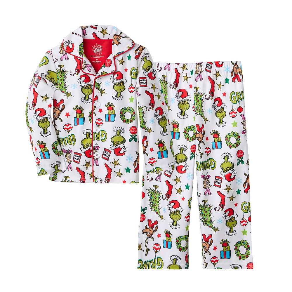Toddler Dr. Seuss' How the Grinch Stole Christmas Allover Print Pajama Set