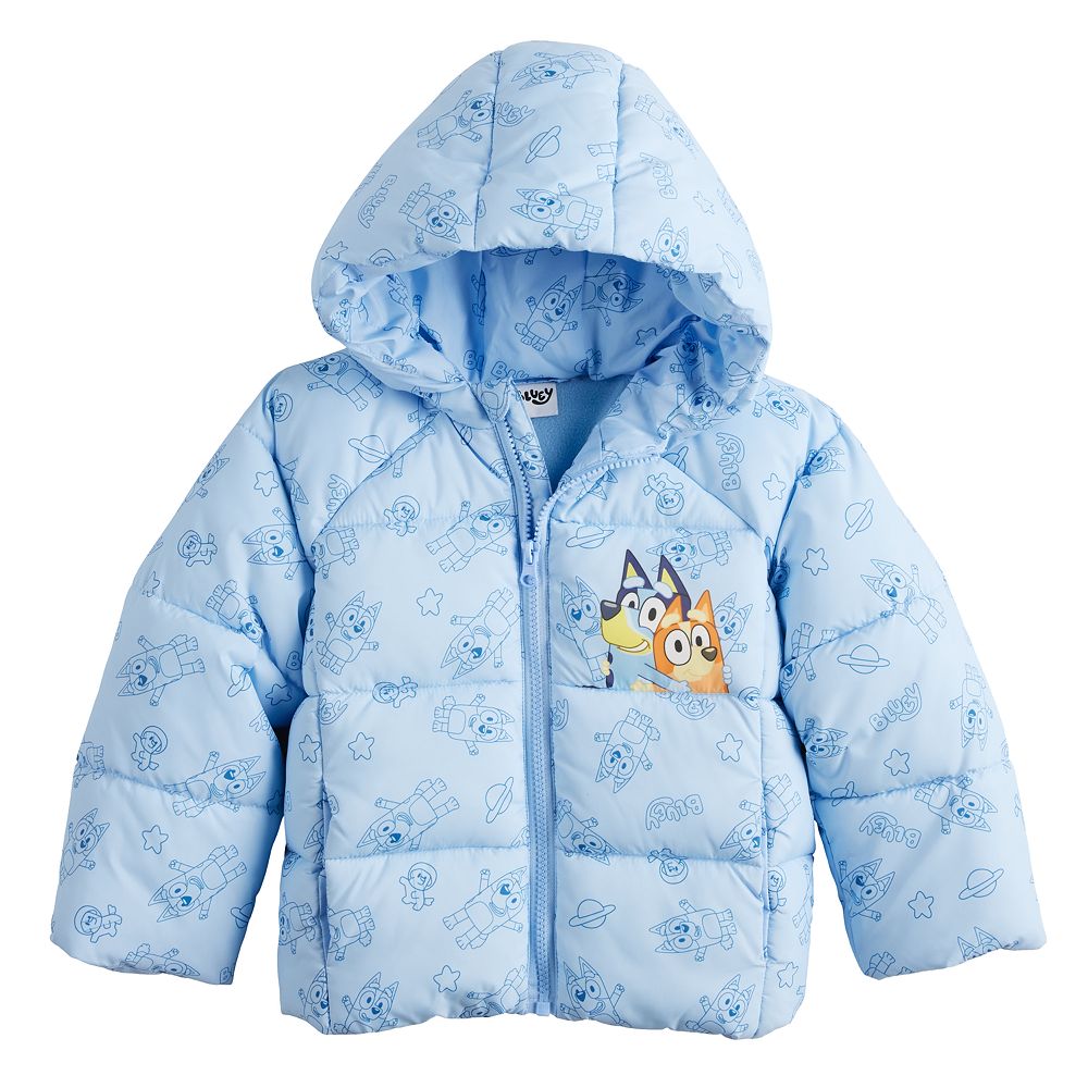 Toddler Bluey & Bingo Print Puffer Jacket