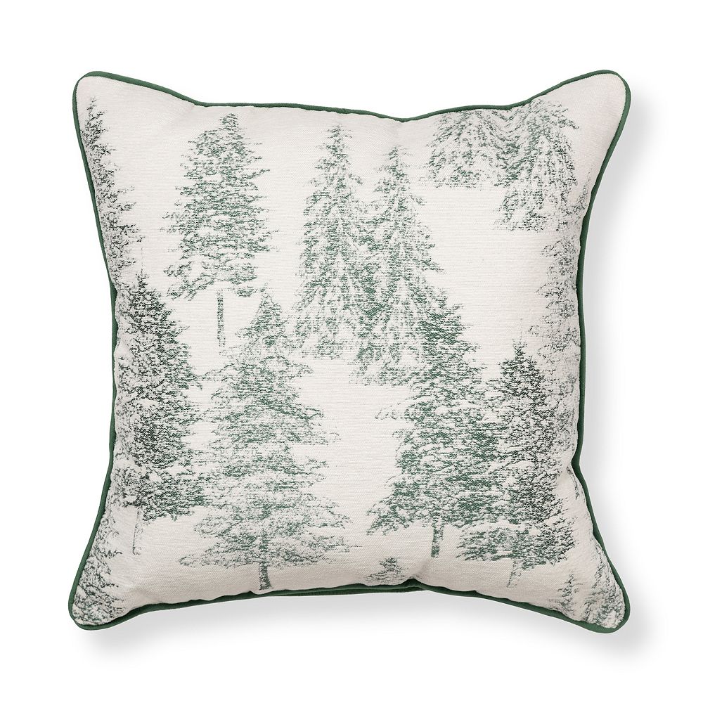 St. Nicholas Square® Ivory Winter Forest Throw Pillow