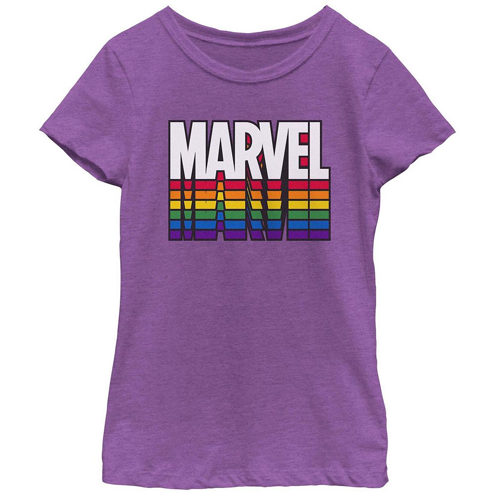 Girls 7-16 Marvel Rainbow Logo Graphic Tee