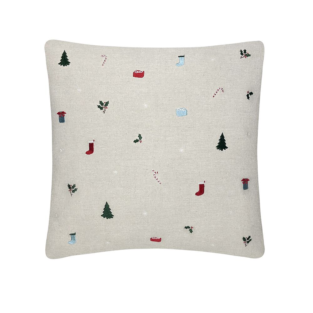 St. Nicholas Square® Linen Festive Ditzy Throw Pillow