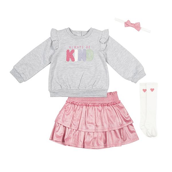 Girls 4-6x Little Lass "Always Be Kind" Graphic Sweatshirt, Tiered ...