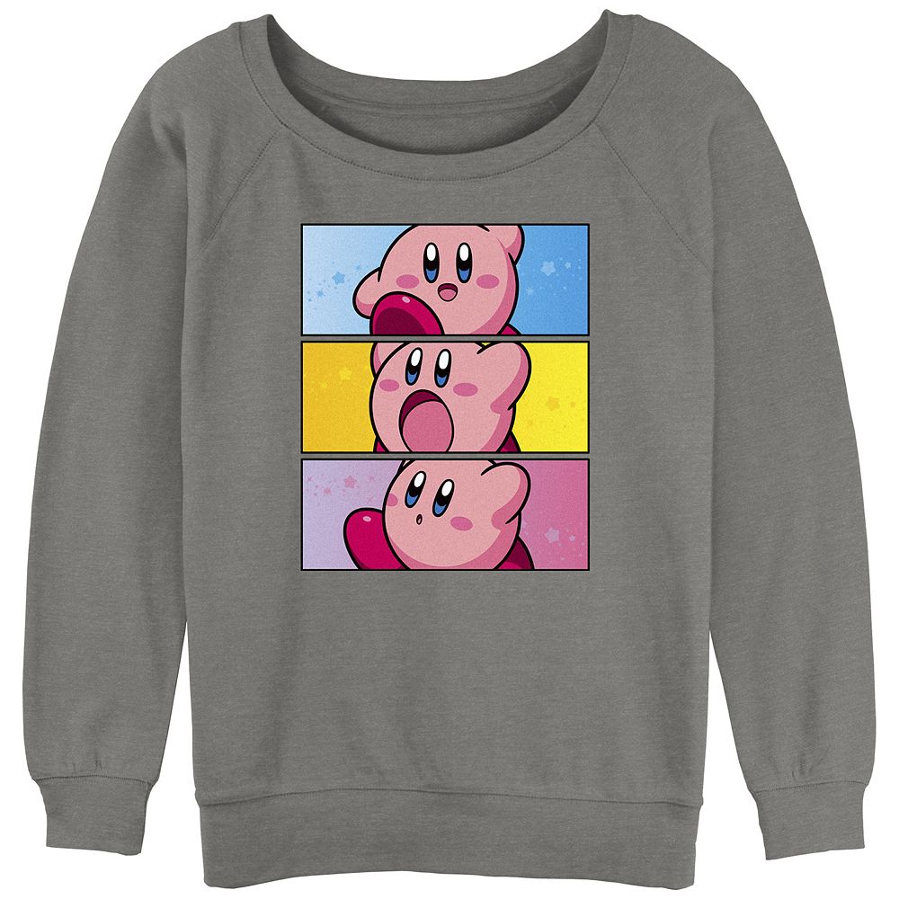 Juniors' Kirby Stack Portraits Slouchy Terry Graphic Pullover