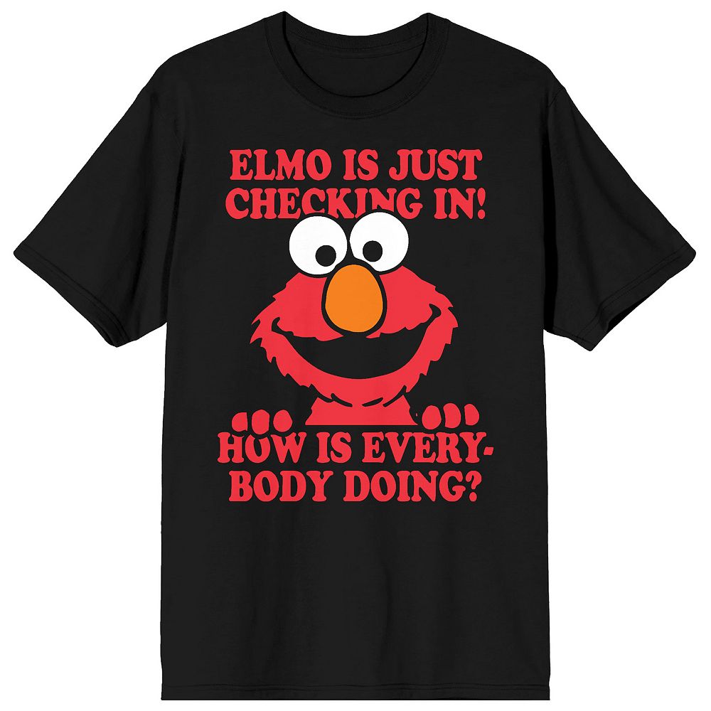 Men's Sesame Street Elmo Is Just Checking In Tee