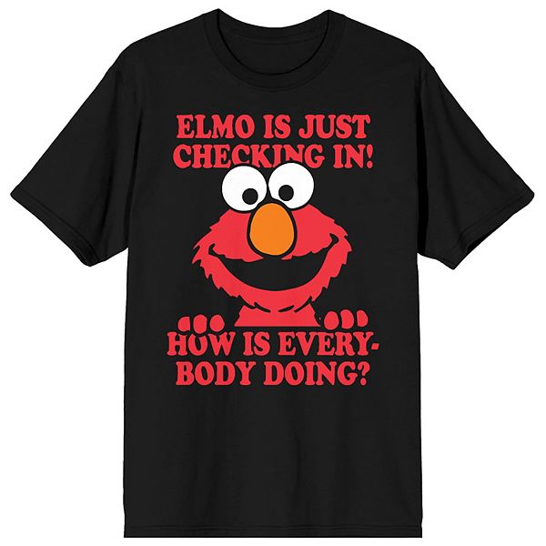 Men's Sesame Street Elmo Is Just Checking In Tee