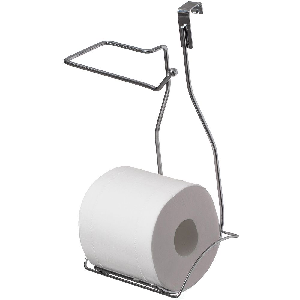 Chrome Over The Tank 2 Slots Toilet Tissue Paper Holder Organizer For ...