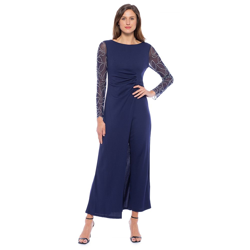 Women's Marina Beaded Sleeve Overlay Jumpsuit