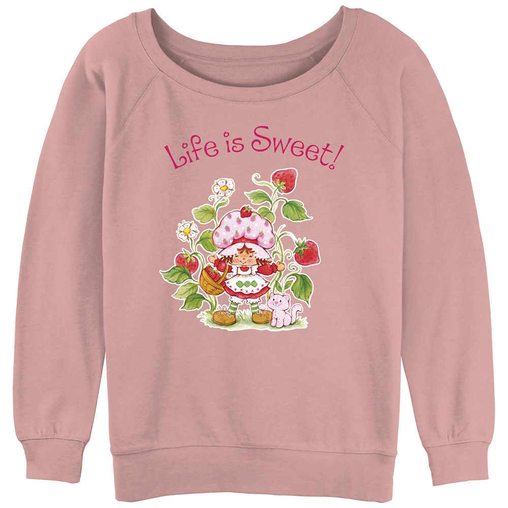 Juniors' Strawberry Shortcake Life Is Sweet Slouchy Terry Graphic Pullover