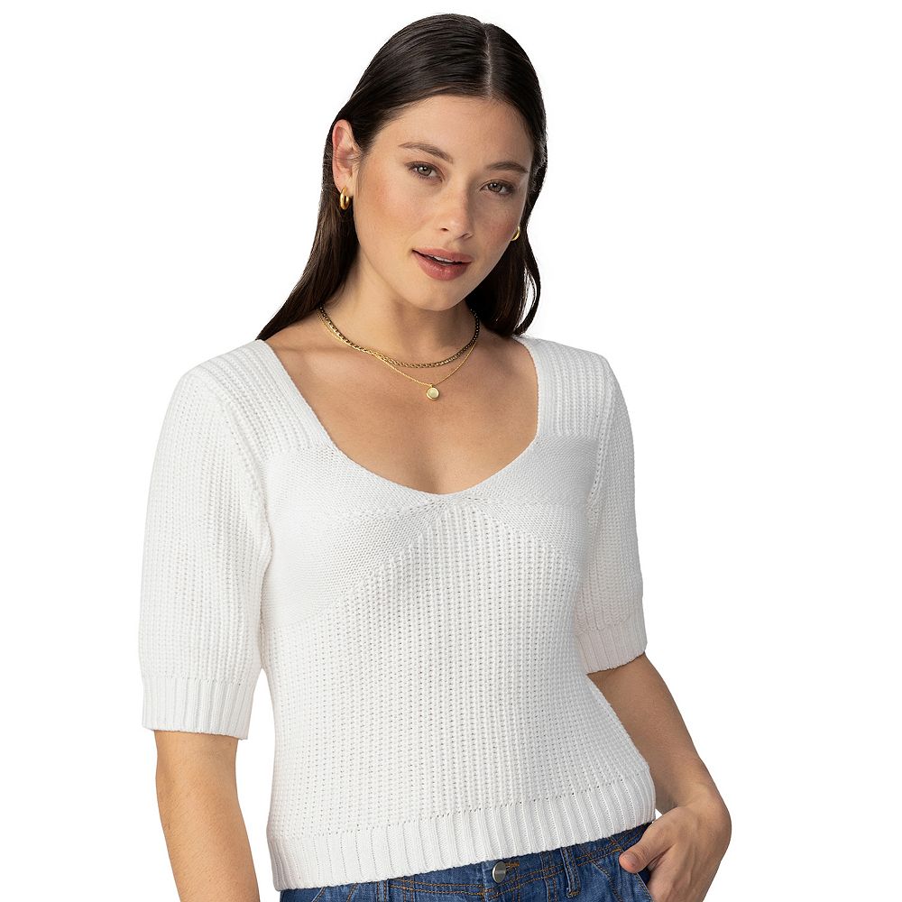 Women's Modern Supply by Sanctuary Short Sleeve Bustier Sweater