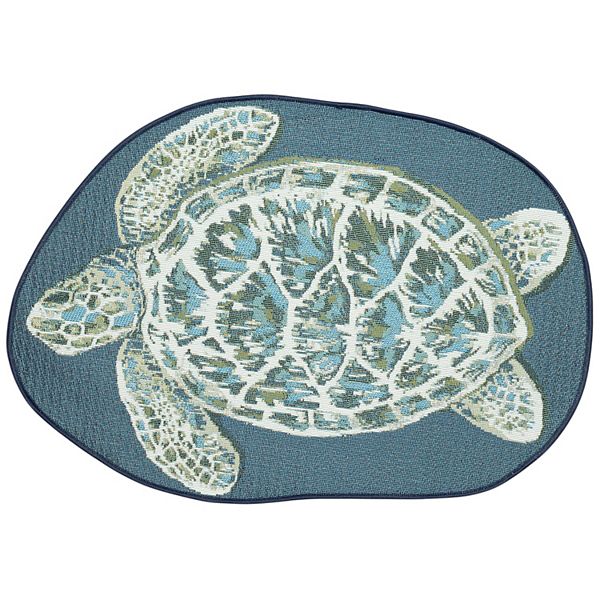 Liora Manne Esencia Sea Turtle-Shaped Indoor Outdoor Mat