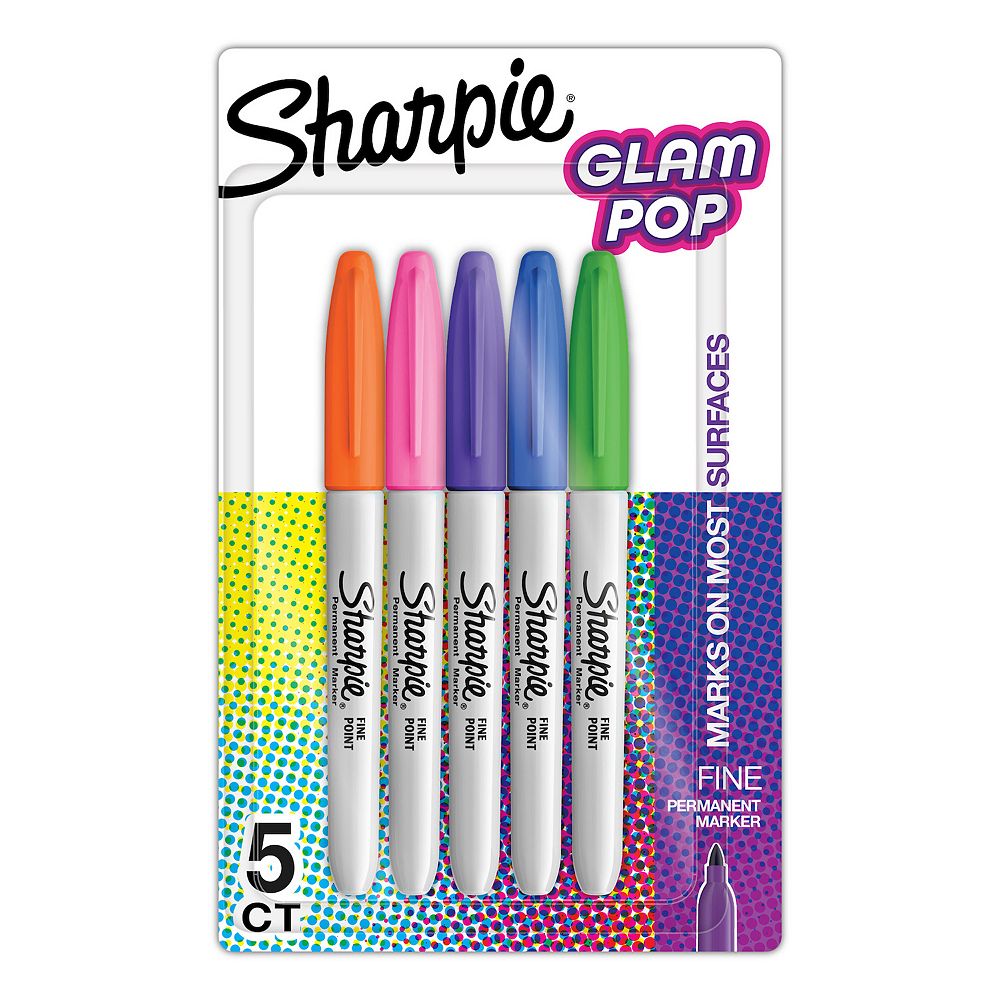 Sharpie® Glam Pop Permanent Markers, Fine Point - 5 Count